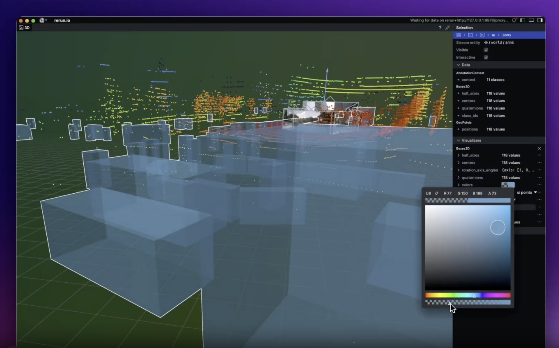 Rerun 0.25 - transparency, table filtering, experimental MCAP support ...