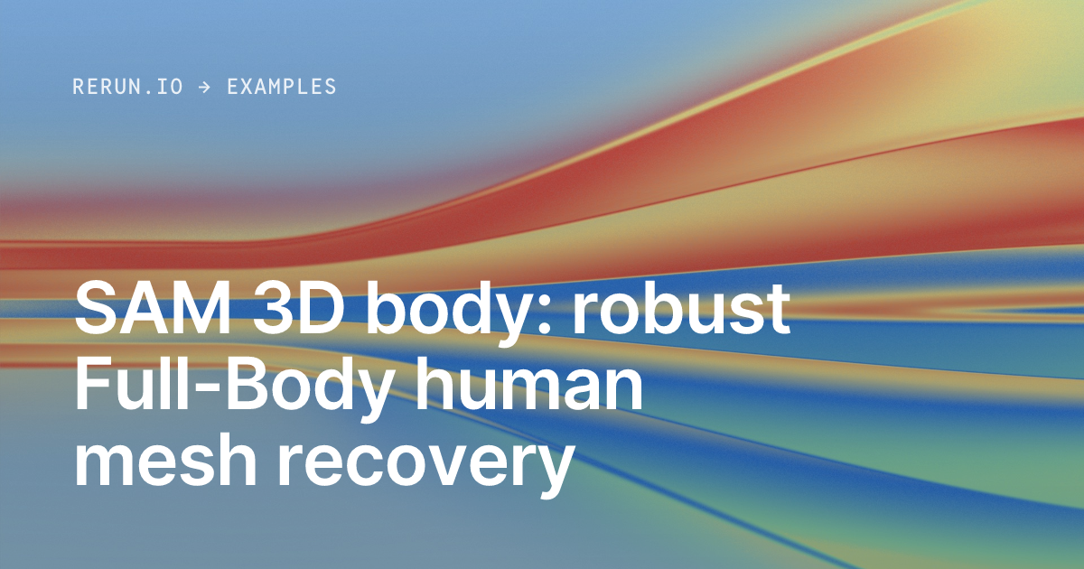 SAM 3D body: robust Full-Body human mesh recovery — Rerun